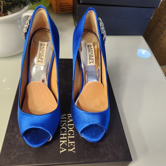 Badgley Mischka | Shoes | Gorgeous Royal Blue And Rhinestones Badgley ...